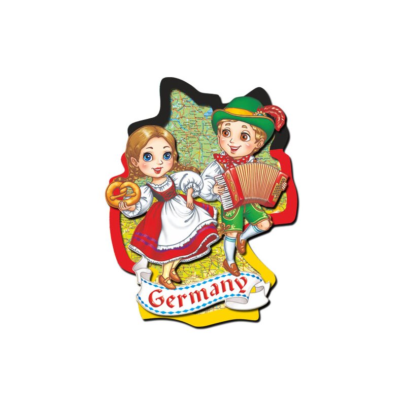 Karte und Paar Germany Deutschland Bayern Holz Junge Musiker Brezel M